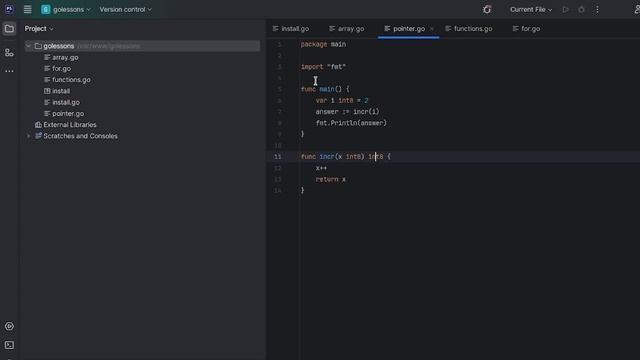 Изучаем go. Урок 5. Указатели