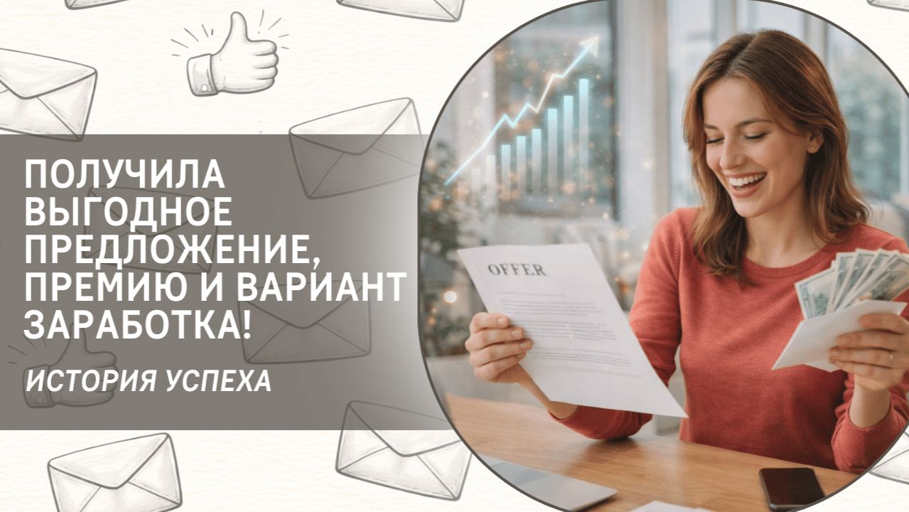 Получила выгодное предложение, премию и вариант заработка!