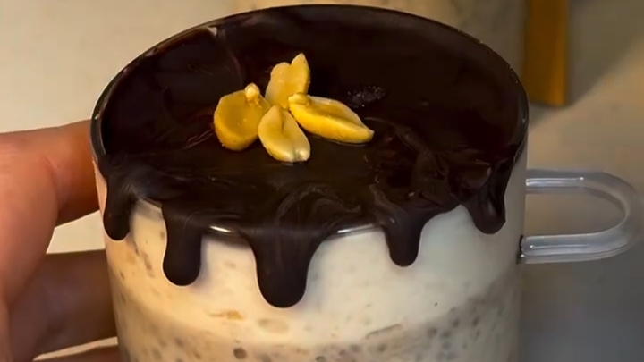 Овсянка в банке «а-ля Сникерс»...🍧🍫😋