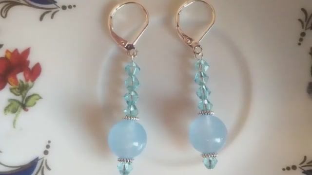 Обзор готового украшения. Серьги из нефрита. Украшения из натуральных камней