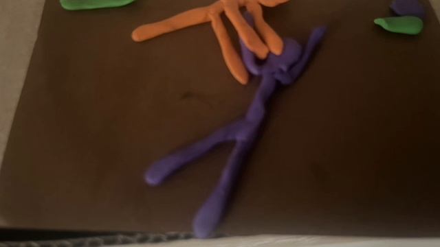 Оранжевый стикман против фиолетового