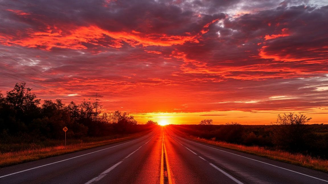 Falcor - The Sun sets on the roads curve