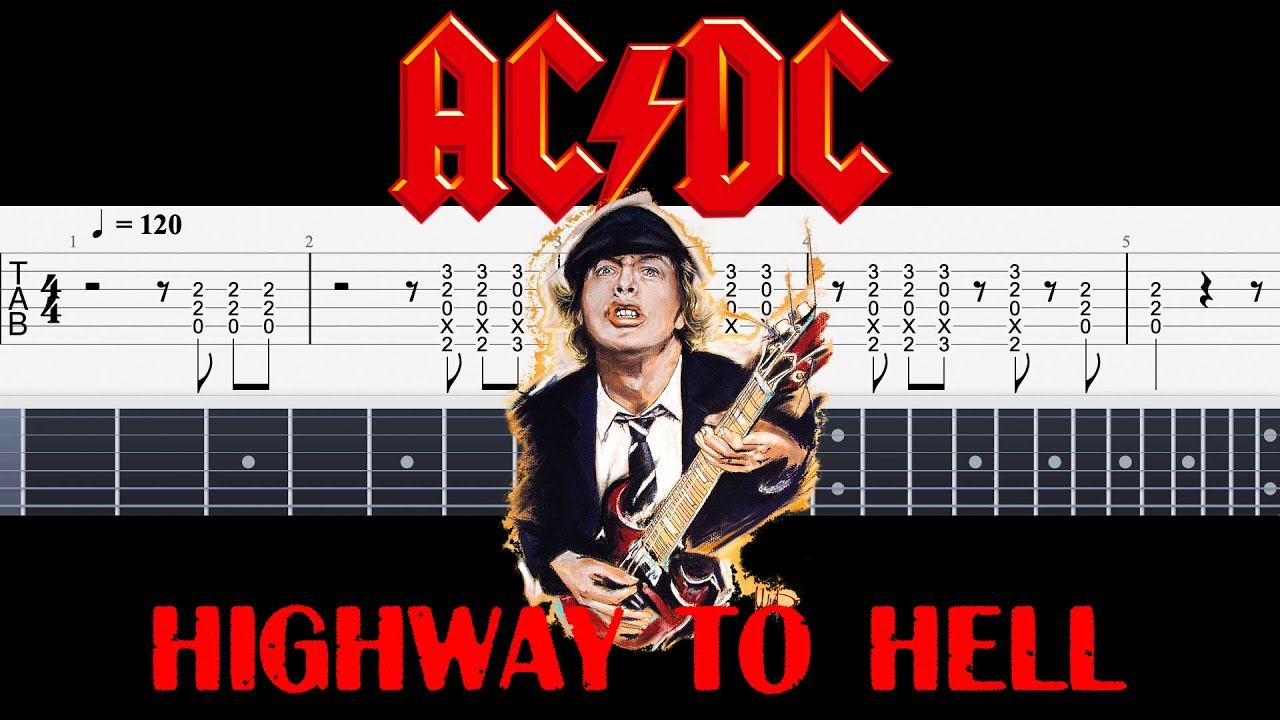 AC/DC - Highway to Hell, как играть на гитаре (табулатура)
