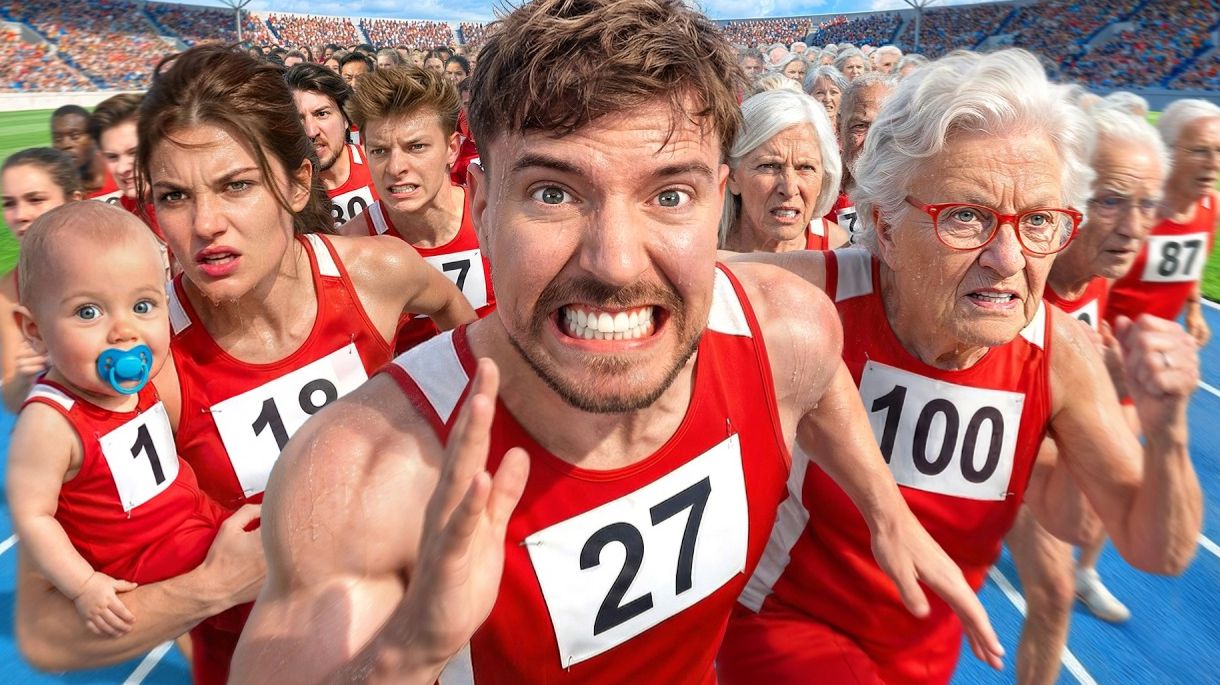 Люди От 1 До 100 Лет Участвуют В Гонке За $250,000! MrBeast