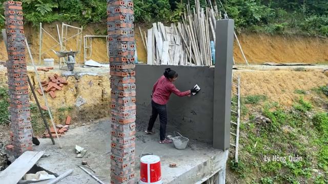 Build Kichen Pillars with Bricks Bricks Walls Eye-Catching Corrugated Iron Roof Proficient Skills