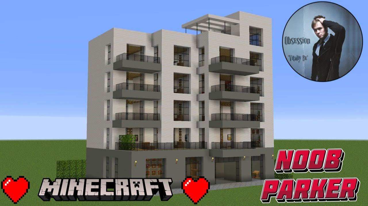 Майнкрафт - Как построить большой современный многоквартирный дом. Minecraft.