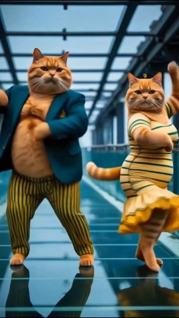 Танец рыжих котов из нейросети