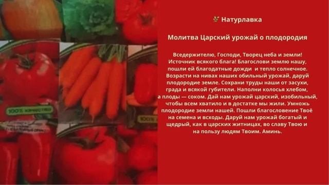 Молитва Царский урожай о плодородия.