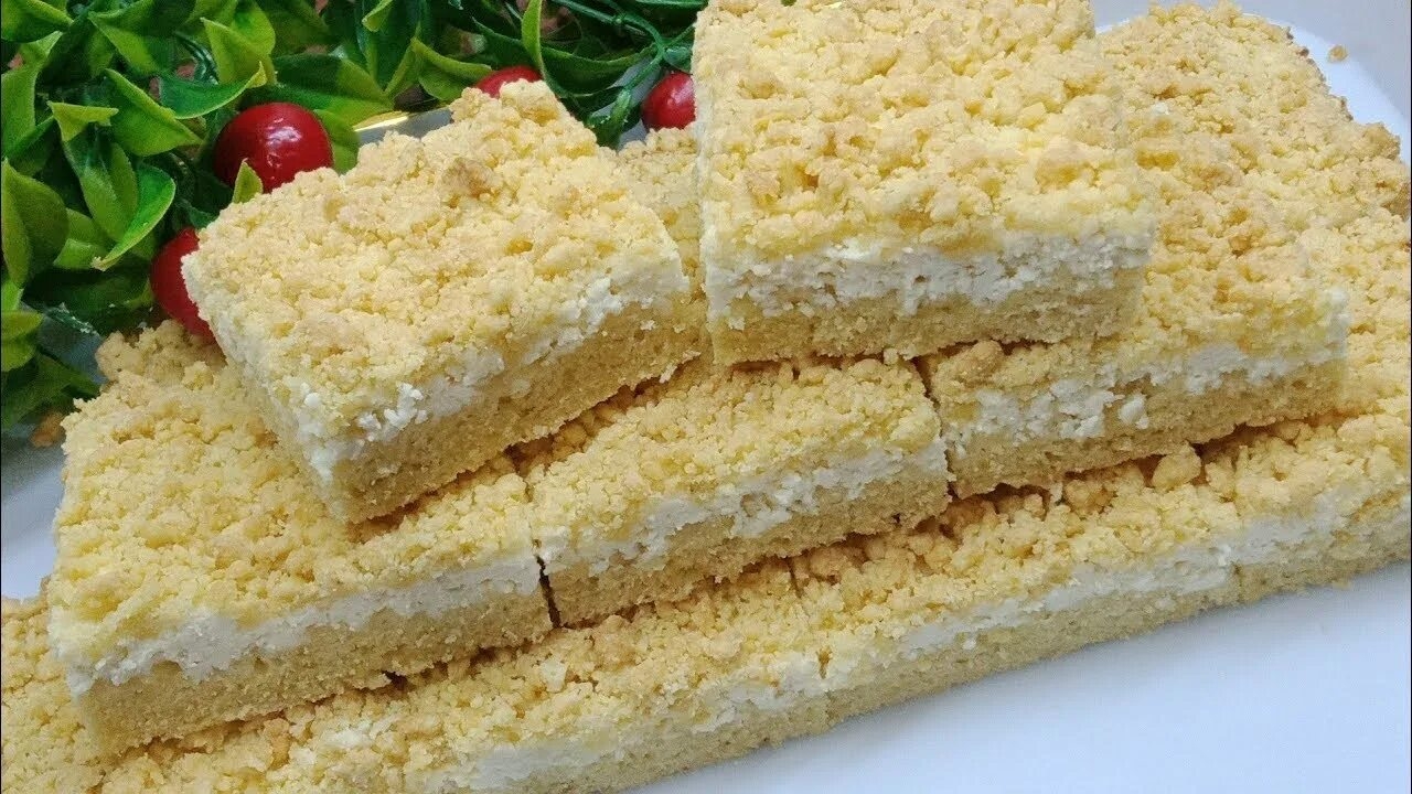 Нежный пирог с творожной начинкой 😍