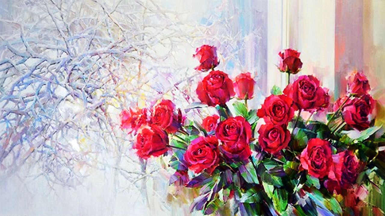 Чудесные цветочные акварели художника Олега Тимошина.