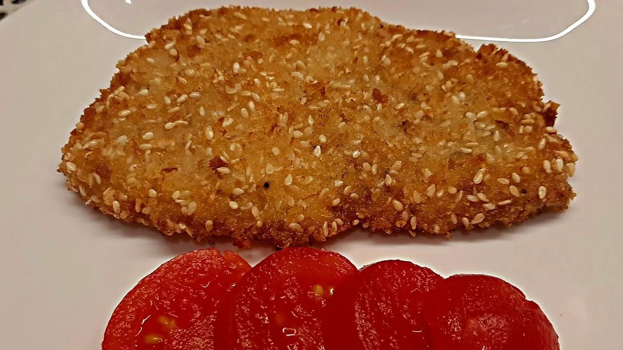 Куриный шницель с кунжутом 😍