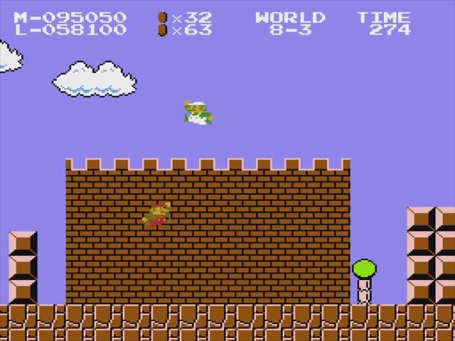 TAS, (NES) Super Mario Bros. - "Two Players Hack" in 04m 49.091s by HappyLee & Kzwbz