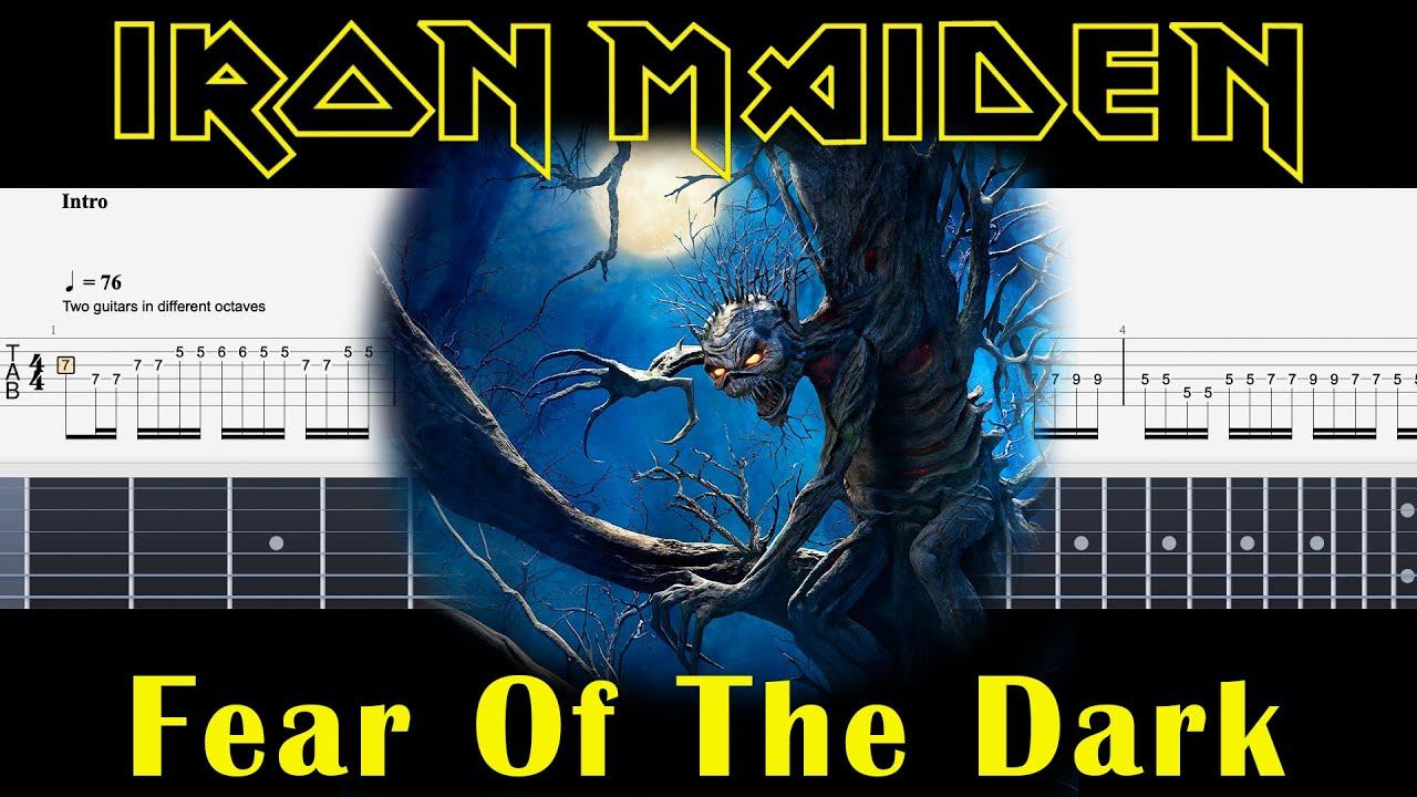 Iron Maiden - Fear Of The Dark, как играть на гитаре (табулатура)