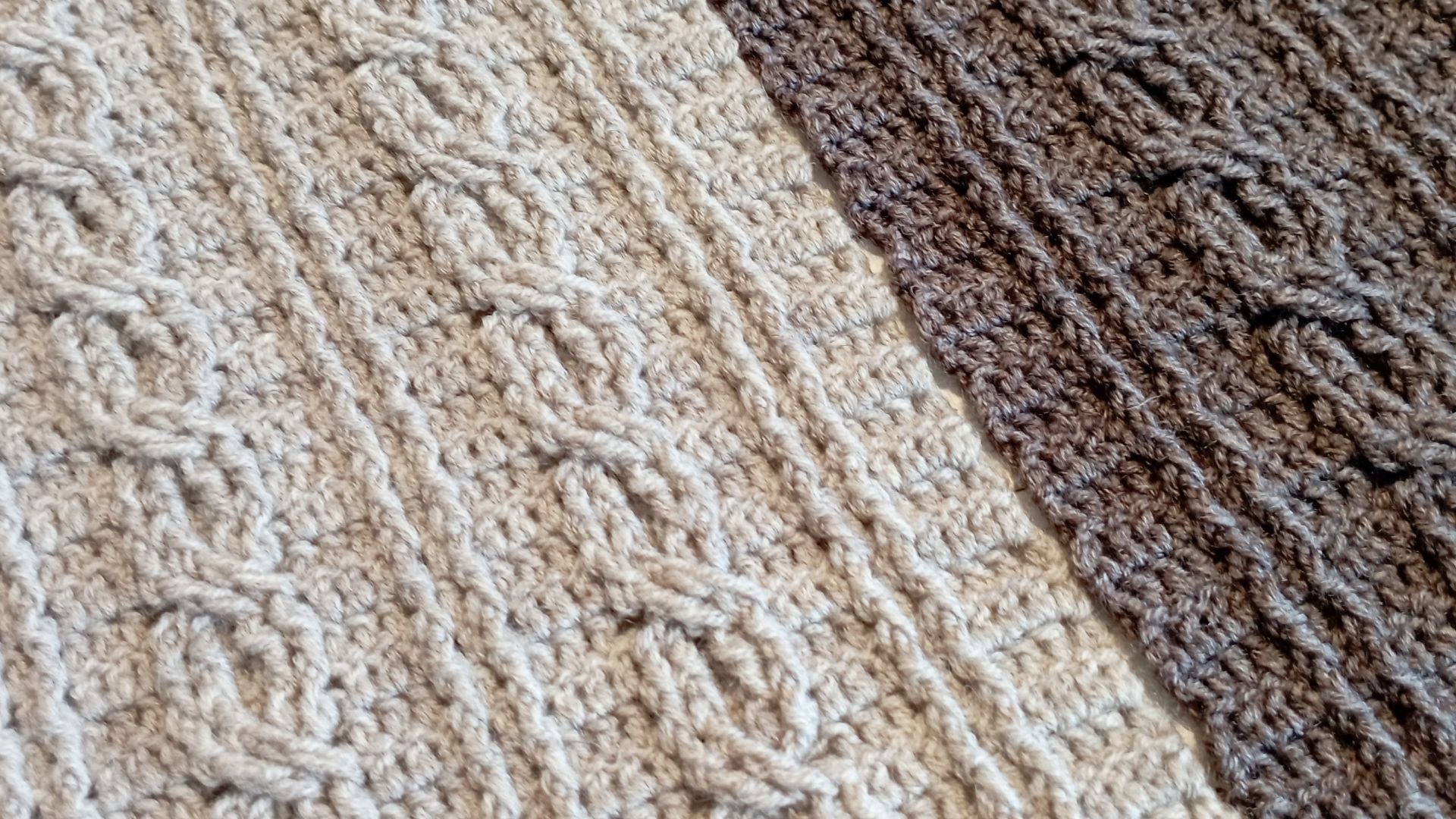 Рельефный узор крючком " Коса " для пледа . Подробный мк ю