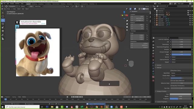Hungry Pug in Blender