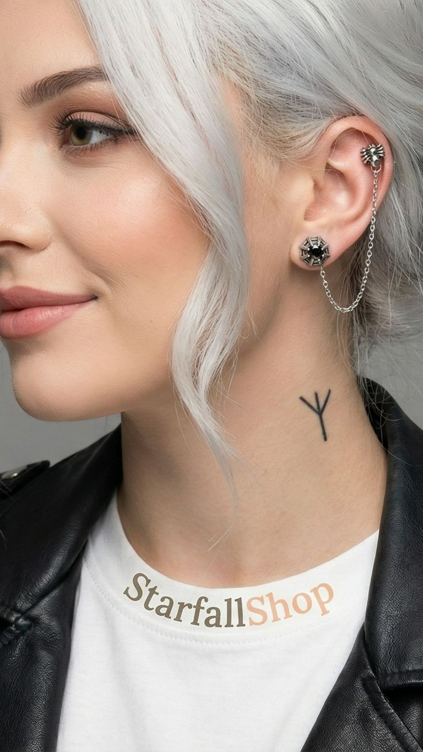 Моносерьга-пусет на два прокола "Паук чилийский отшельник" от StarfallShop