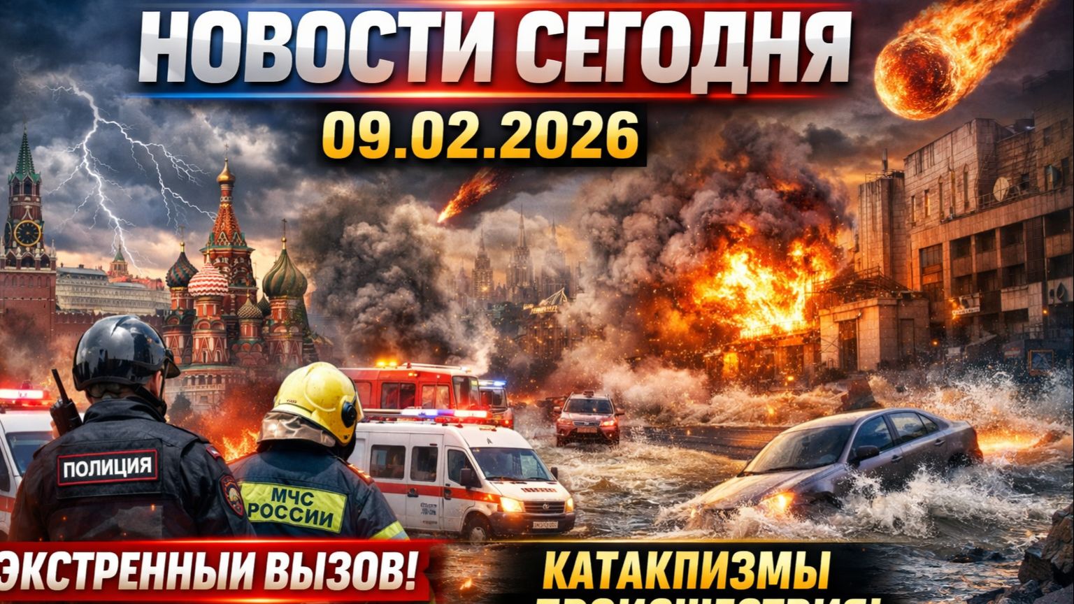 Новости Сегодня 09.02.2026 - Россия, Москва, Экстренный вызов новый выпуск, Катаклизмы, События Дня