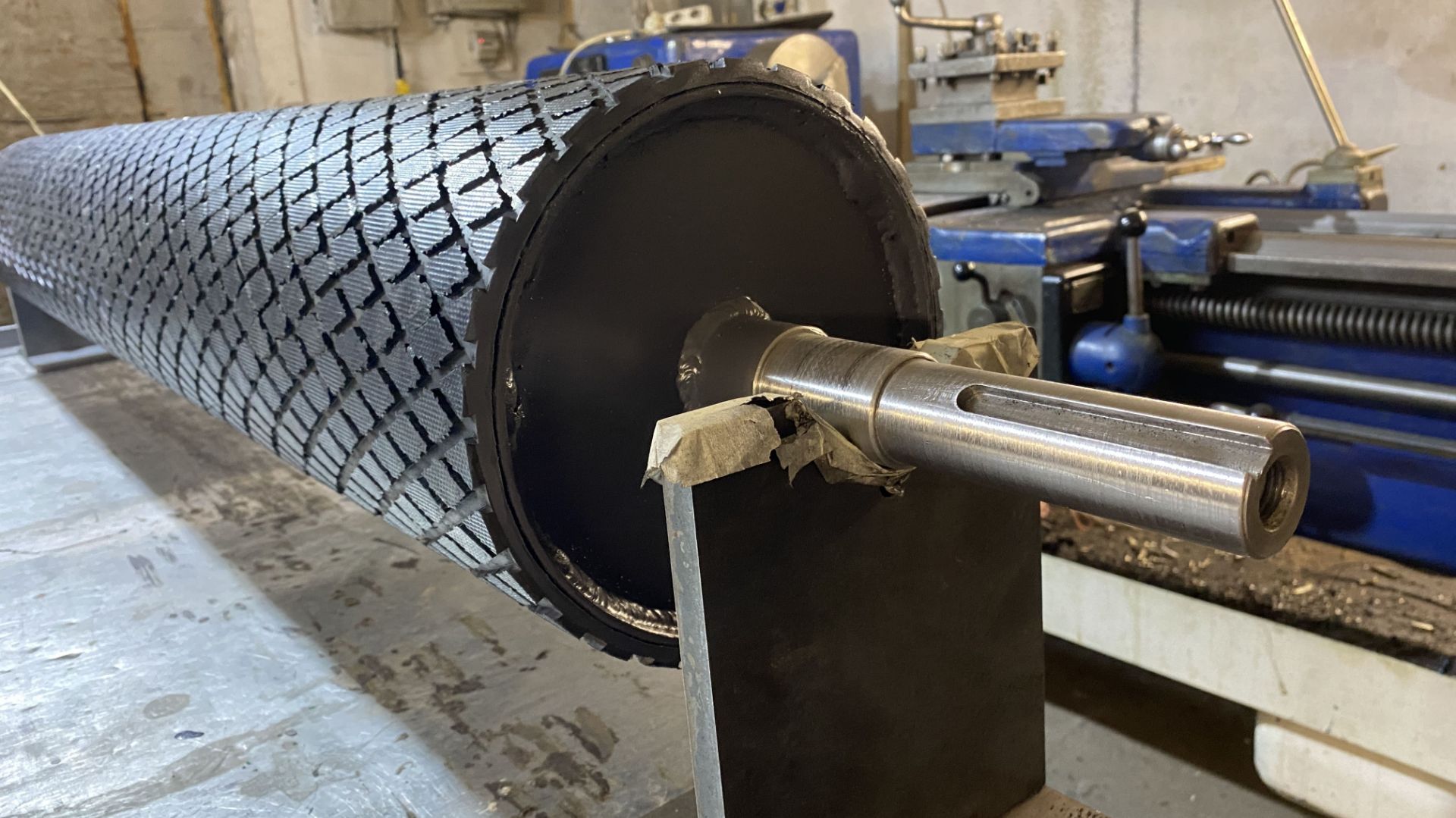 Конвейерный барабан диаметром 219 мм футерованный резиной