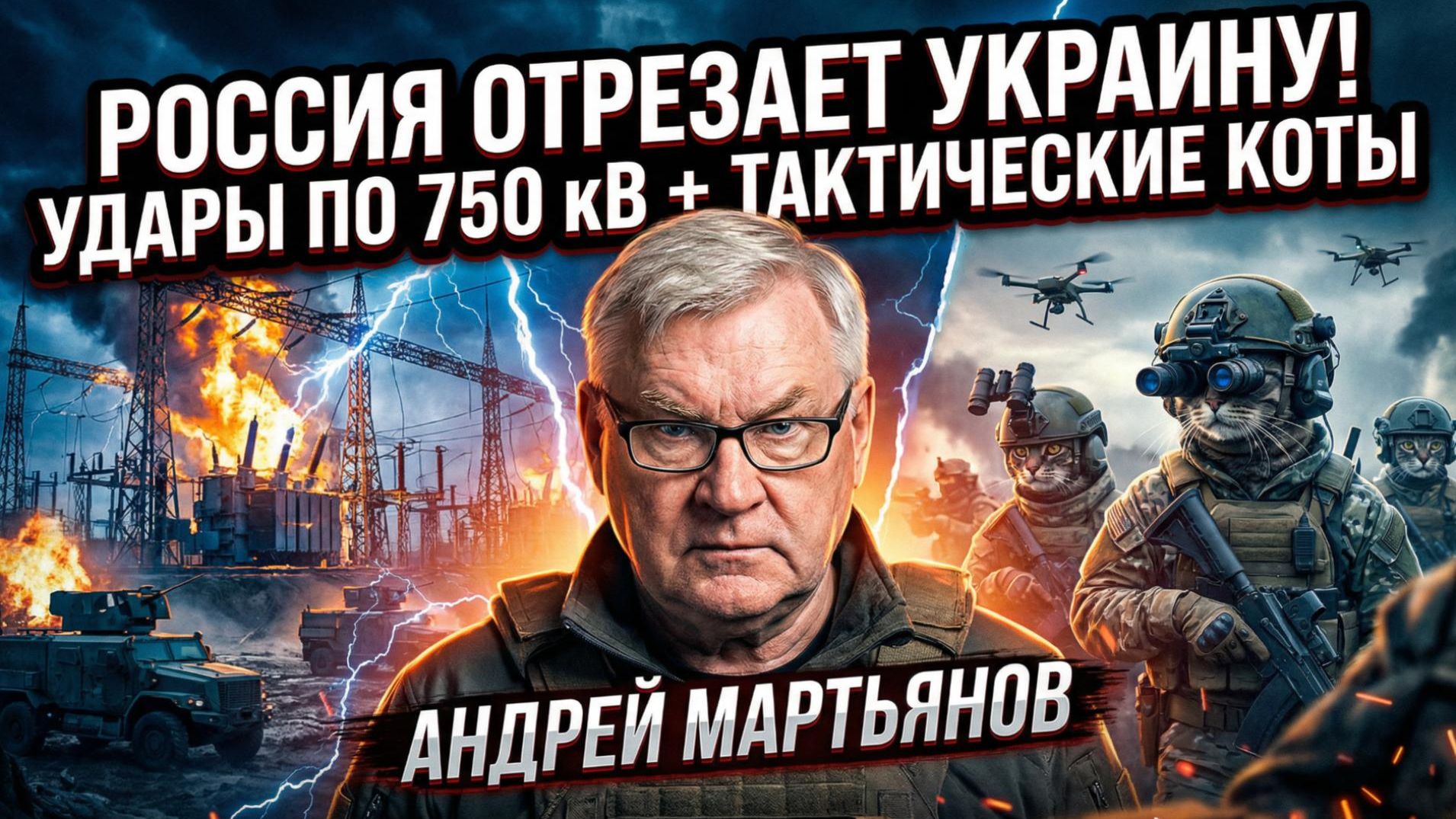 🔌🐈Андрей Мартьянов | Россия отрезает Украину: удары по подстанции на 750 кВ и «тактические коты»