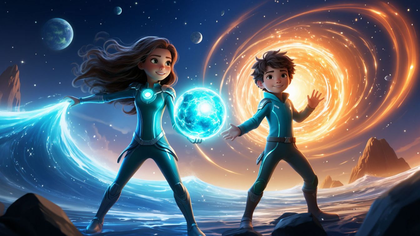 🌌 КСАНДР + САНДРА: КОСМИЧЕСКИЙ ШТОРМ СТИХИЙ! Огонь vs Вода в Галактике! Твоя стихия?