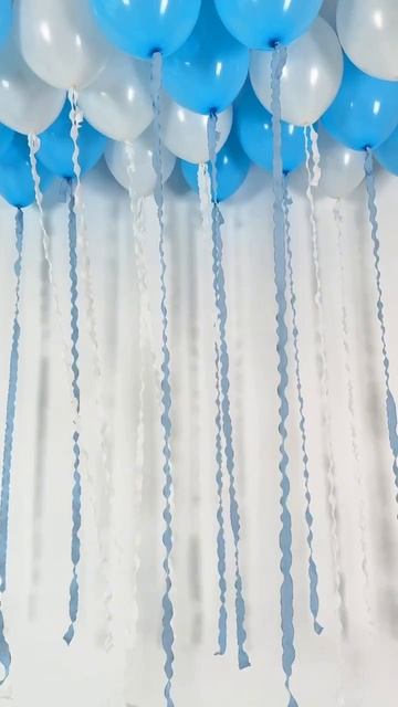 Шары под потолок с тканевой декоративной лентой