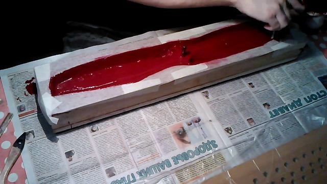 №9- Нанесение 2 слоя гелькоута на винт и крышку матрицы.