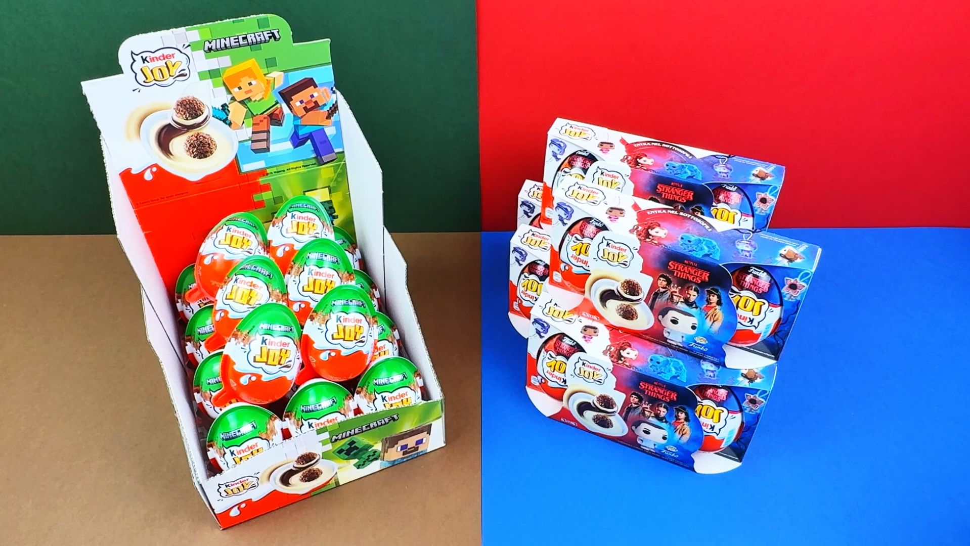 Киндер Джой Майнкрафт и Очень странные дела — распаковка сюрпризов