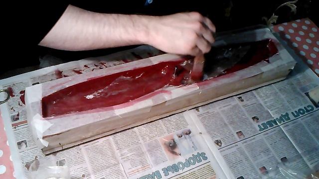 №10- Укладывание укрепляющего слоя стеклоткани .