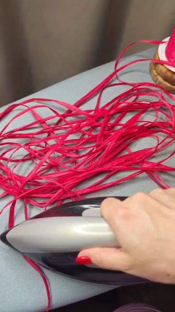 Отпаривание рафии перед вязанием