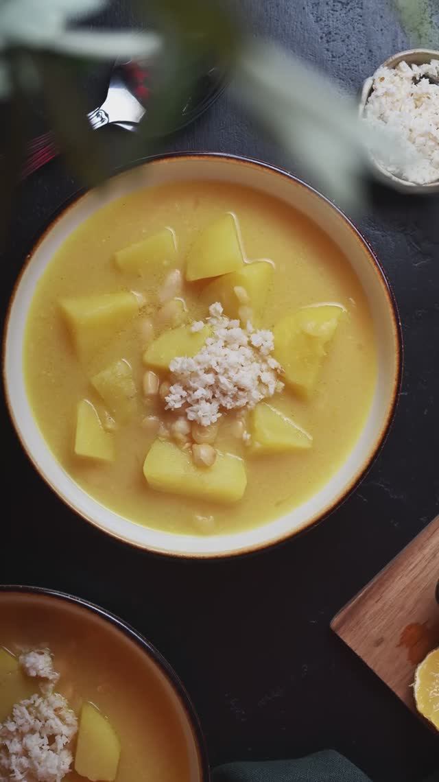 Суп с фасолью, картофелем и кокосовым чатни  #зимнийсуп   #веганскийсуп  #супсчатни #супсфасолью