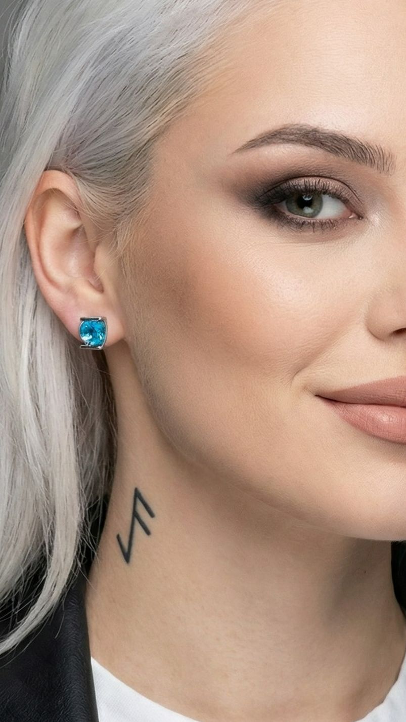 Пусеты "Бирюзовый хрусталь" от StarfallShop