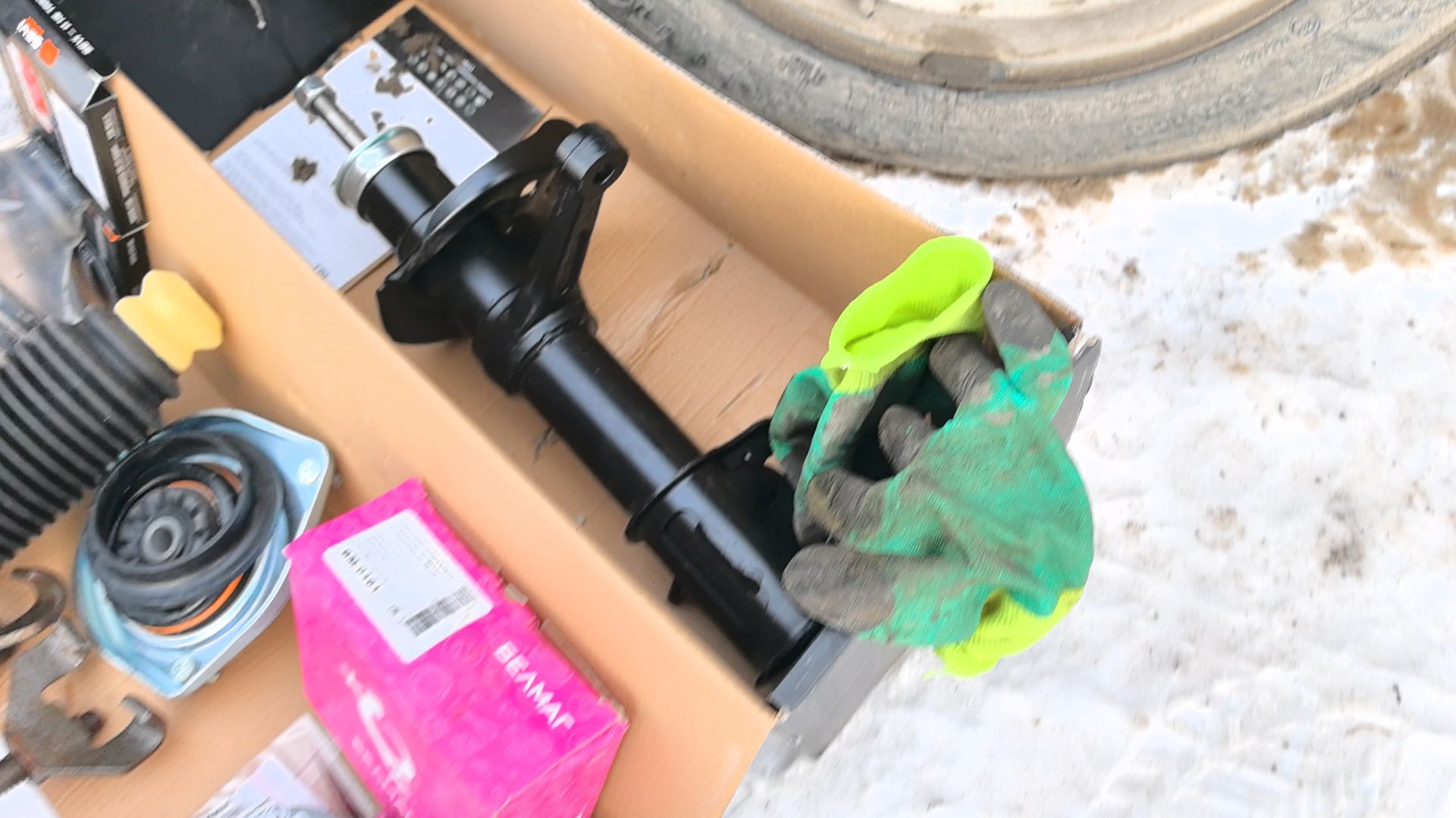 Замена передних стоек, пружин, опор с подшипниками, Datsun on-do (Lada Granta FL)✅