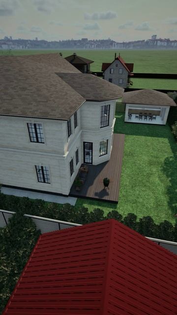 Дом в стиле современная неоклассика площадью 500м