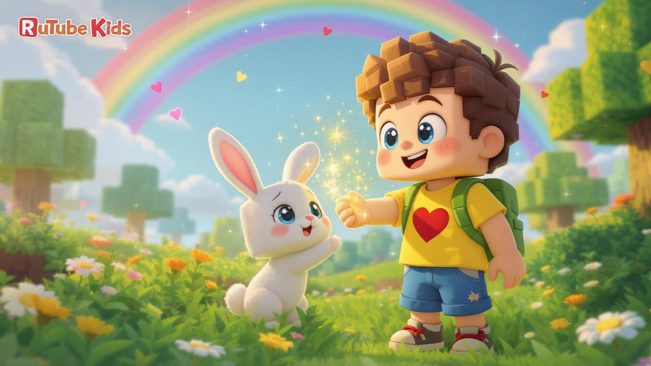 Лёня и зайчик в темноте! Друзья не боятся ничего ❤️ | Добрый voxel мультик