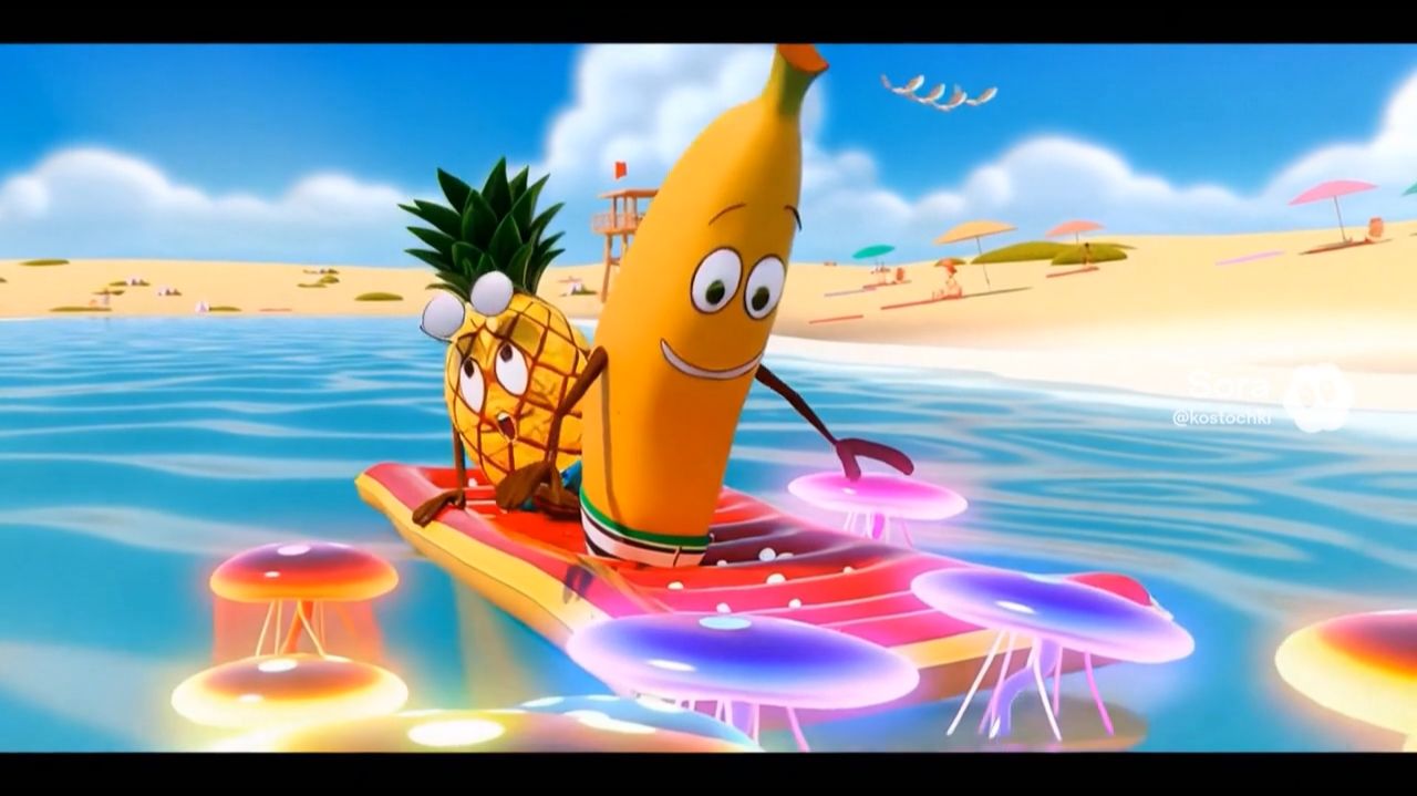 ПРИКОЛЬНЫЙ БАНАН🍌 СЕРФИНГ В МОРЕ!🏄 УХ ТЫ! ВОКРУГ ОПАСНЫЕ МЕДУЗЫ🪼🪼