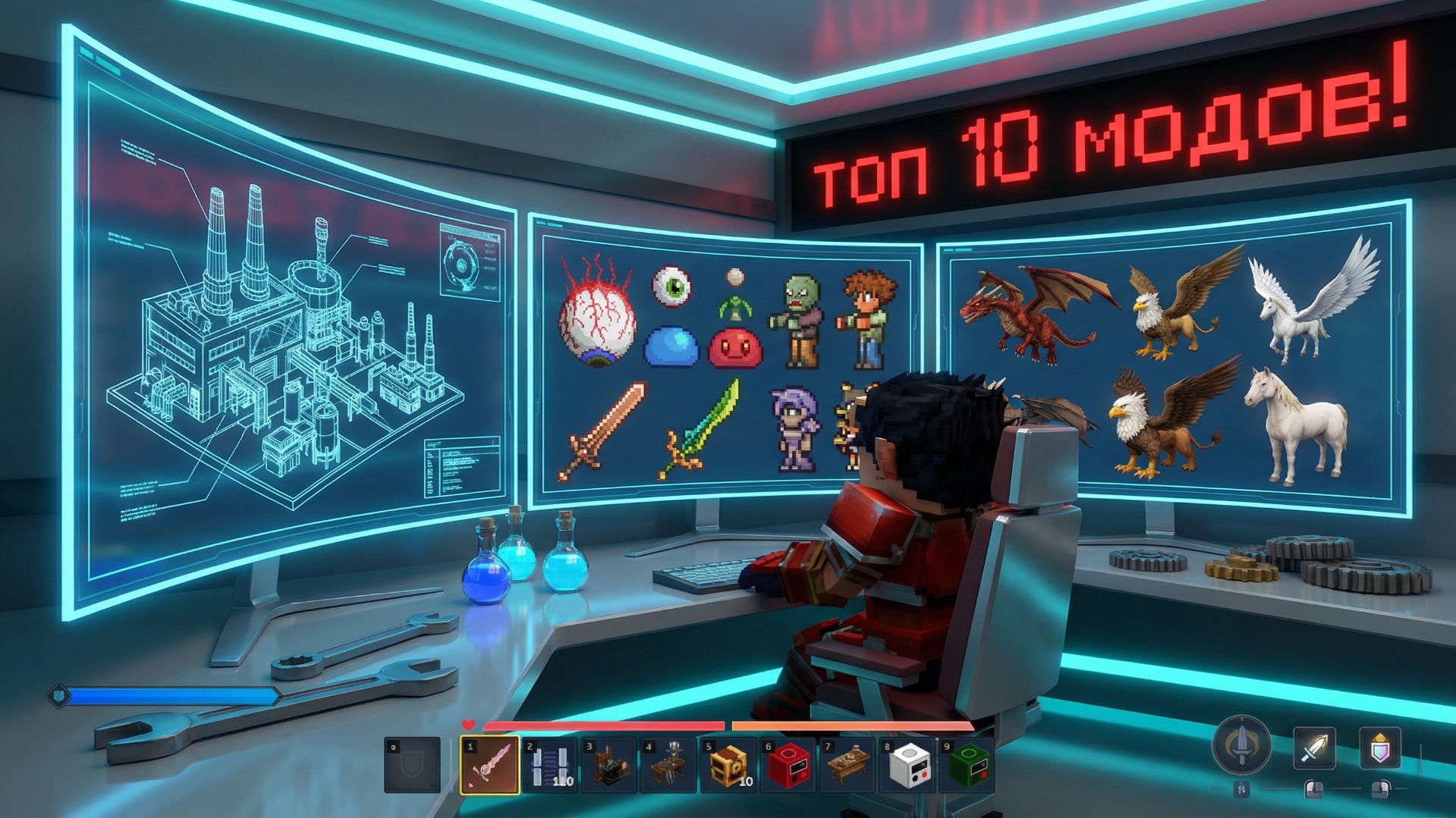 ТОП 10 МОДОВ ХАЙТЕЙЛ ПО МОЕМУ МНЕНИЮ! ПОДБОРКА НЕПОПУЛЯРНЫХ МОДОВ! АВТОМАТИЗАЦИЯ, ТЕРРАРИЯ И Т. П.