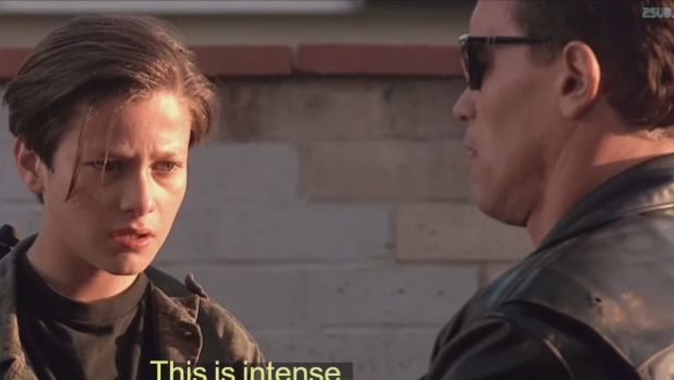 Английский по фрагменту фильма "Терминатор 2". Джон знакомится с терминатором.