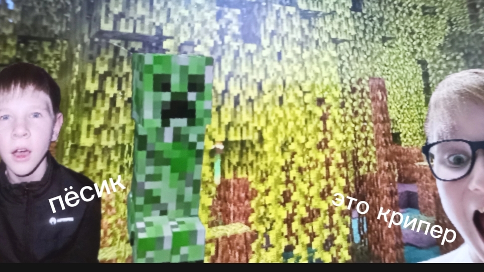 научил играть Богдана в Minecraft