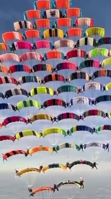 В Лейк-Уэйлсе, штат Флорида, 104 парашютиста установили новый мировой рекорд по построению купола па