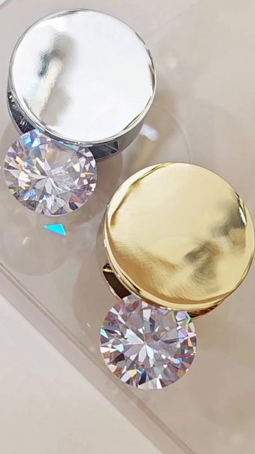 Элегантная золотая мебельная ручка из латуни с кристаллом