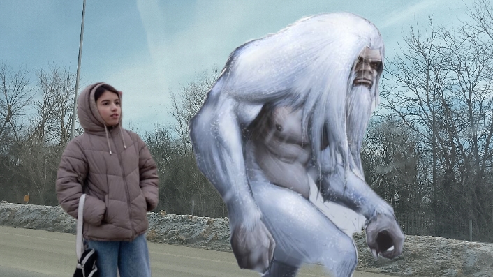 На меня напал Снежный человек😨