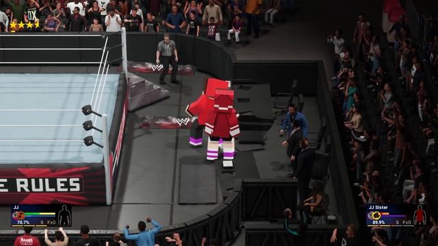 Битва на ринге между крутыми персонажами из Майнкрафта реслинг