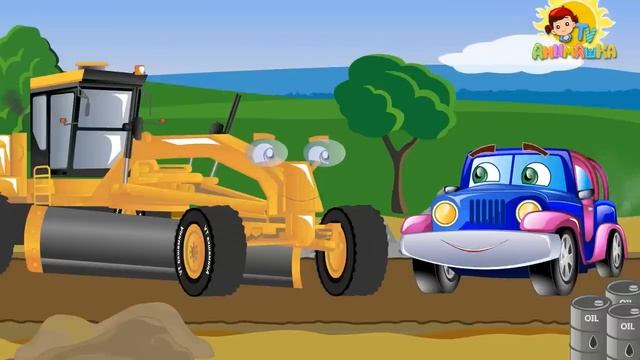Видео для мальчиков про рабочие машины и ремонт дороги.