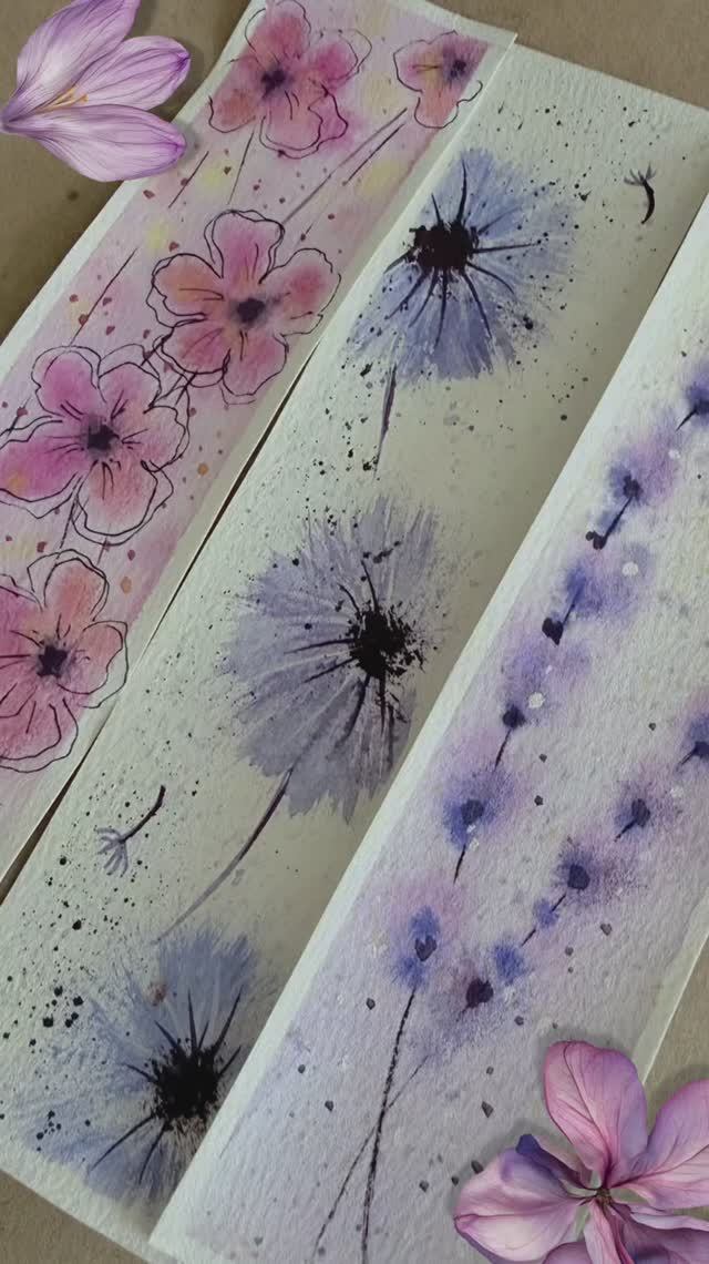 Нарисуем книжные закладки акварелью