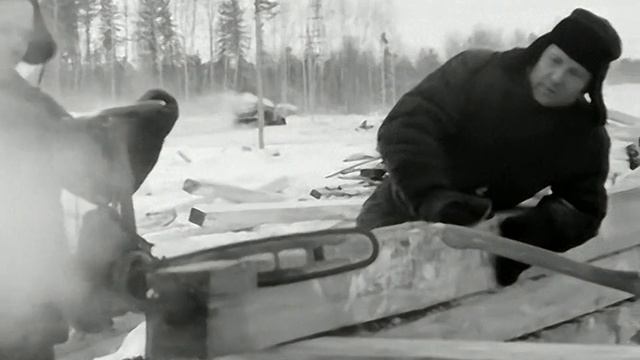 1967 год. Нижневартовск. Строительство деревянных домов