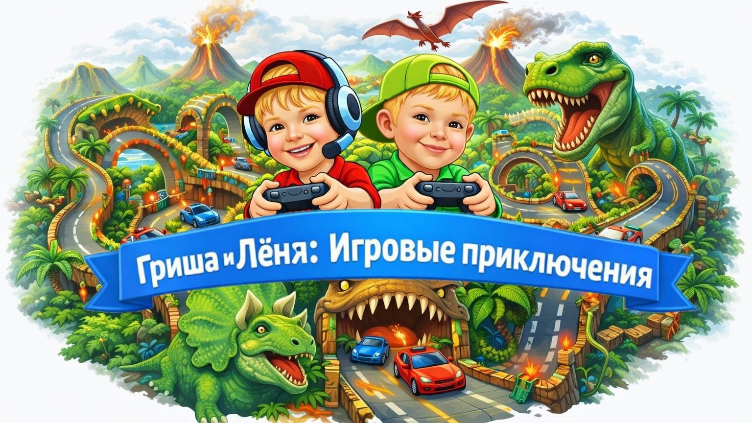 Смотрим автотрек с динозаврами