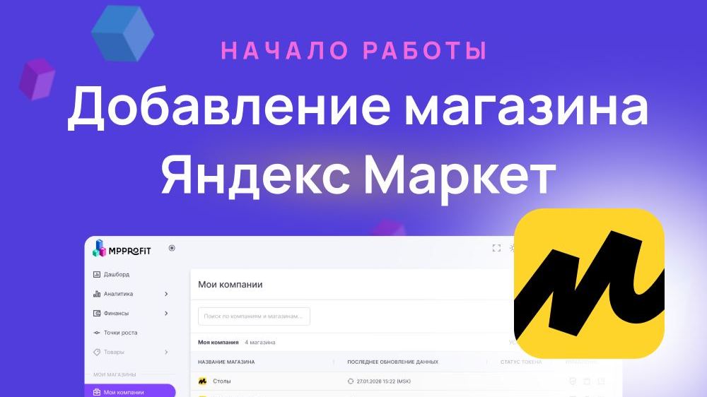 Добавление магазина Яндекс Маркет в сервис MPPROFIT