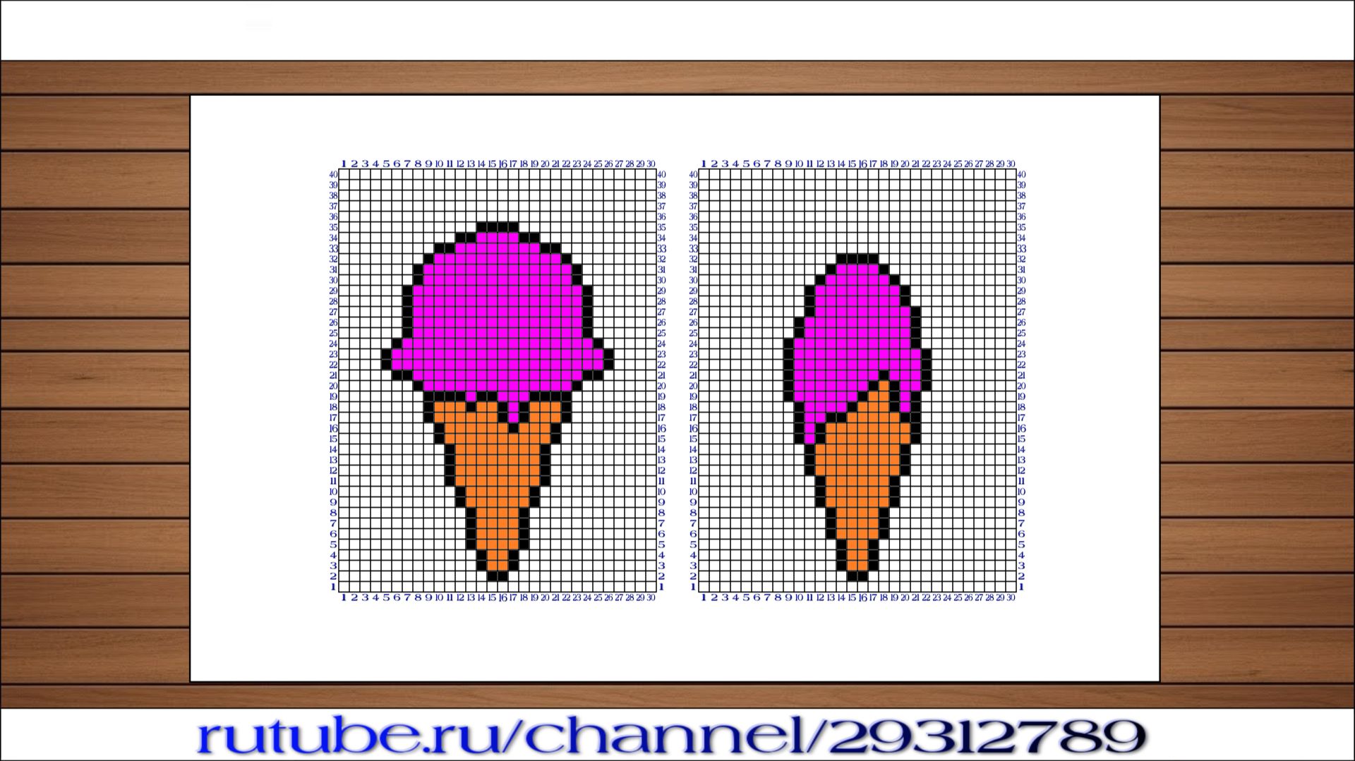 Мороженое в вафельном рожке. Как нарисовать мороженое в вафельном рожке по клеточкам в тетради?