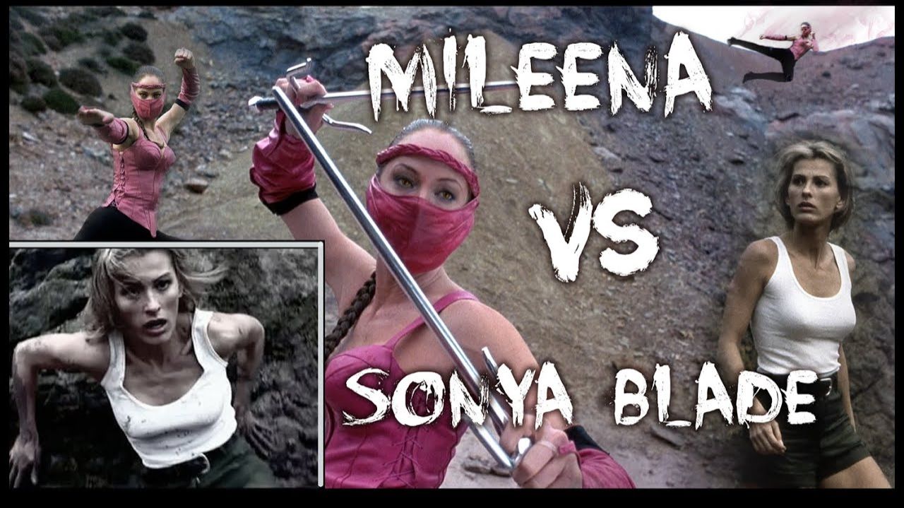 Драка Sonya Blade vs Mileena. Фильм Mortal Kombat 2: Annihilation. Open Matte