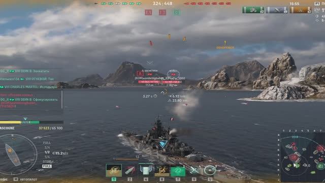 Мир кораблей (World Of WarShips).Линкор Корнилов+линкор Gascogne